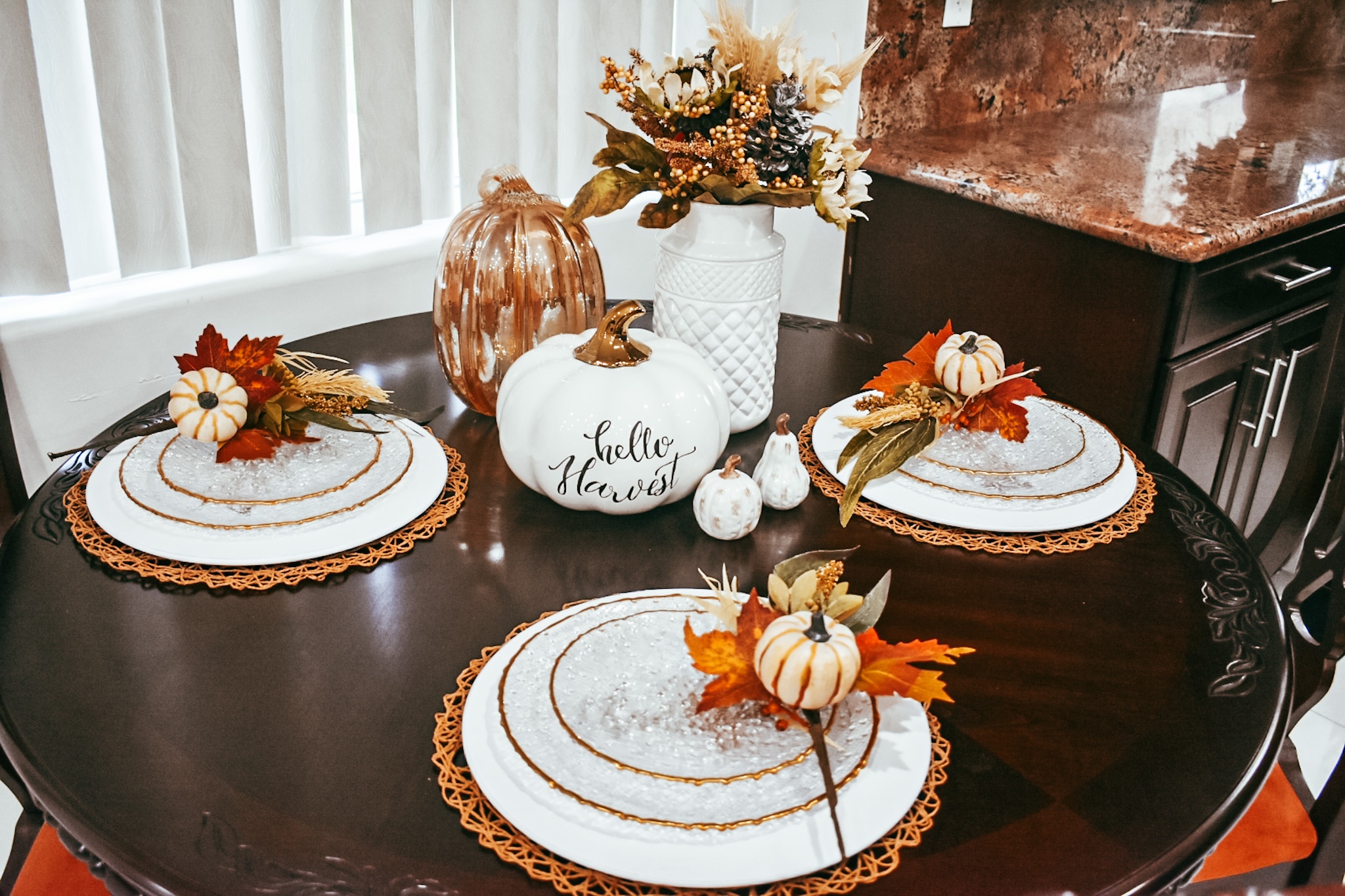 Fall/Autumn Tablescape Decor For A Small Dining Table - Designz Of ...